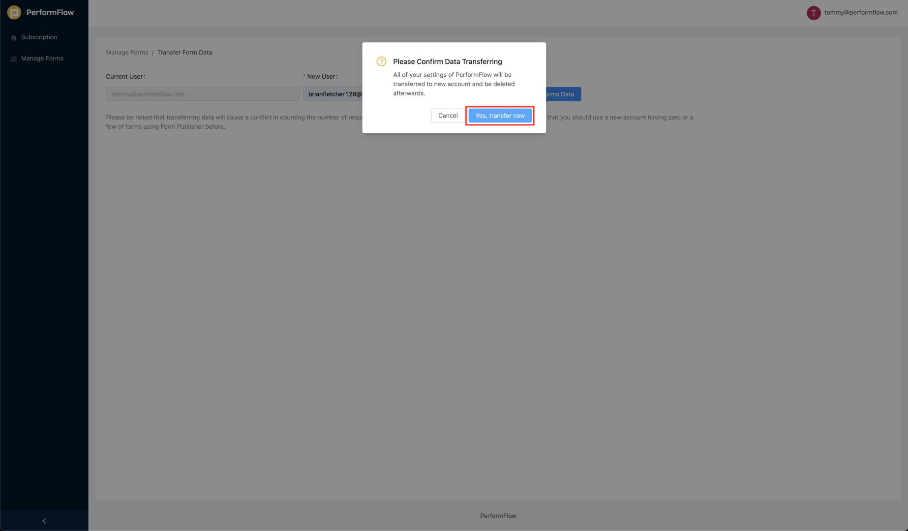 How to Transfer Forms Data - PerformFlow - Form Approvals & Form ...