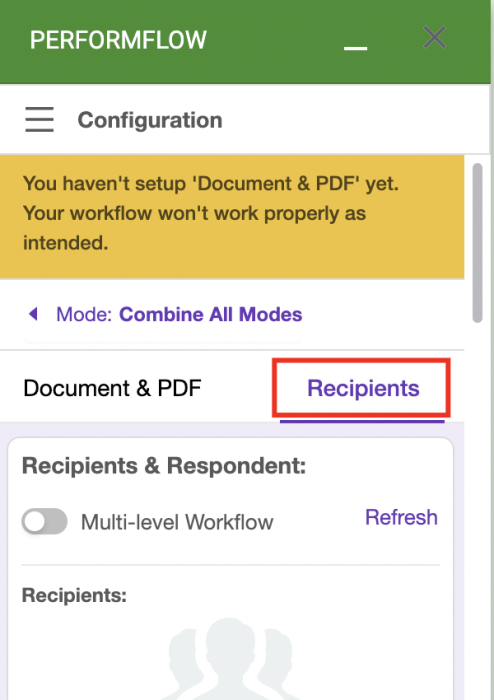 Combine All Modes - Add Recipients - PerformFlow - Form Approvals & Form Publisher & Convert ...