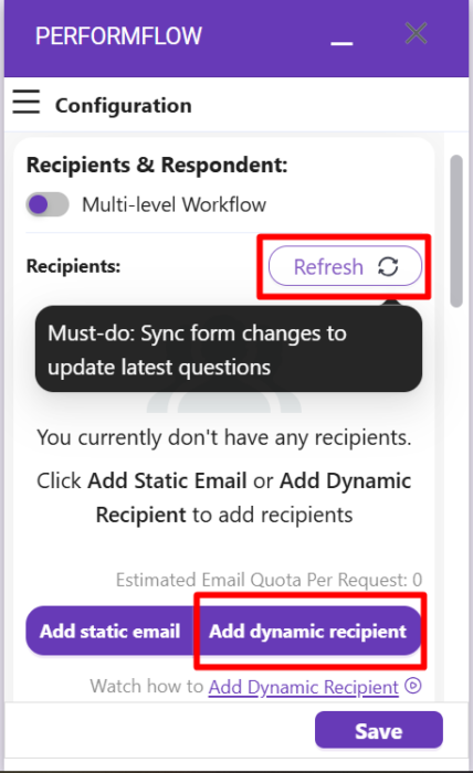 Add Static & Dynamic Recipients - PerformFlow - Form Approvals & Form ...