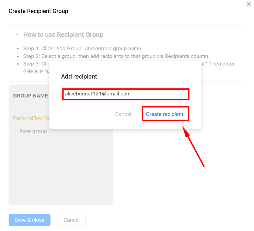Add & Use Recipient Group - PerformFlow - Form Approvals & Form Publisher & Convert Form to PDF