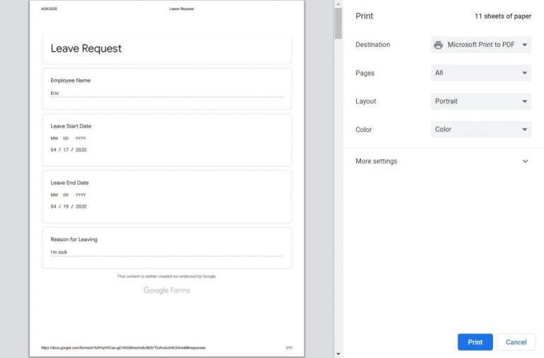 PerformFlow - How To Export Responses From Google Form to PDF