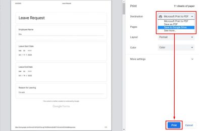 PerformFlow - How To Export Responses From Google Form to PDF