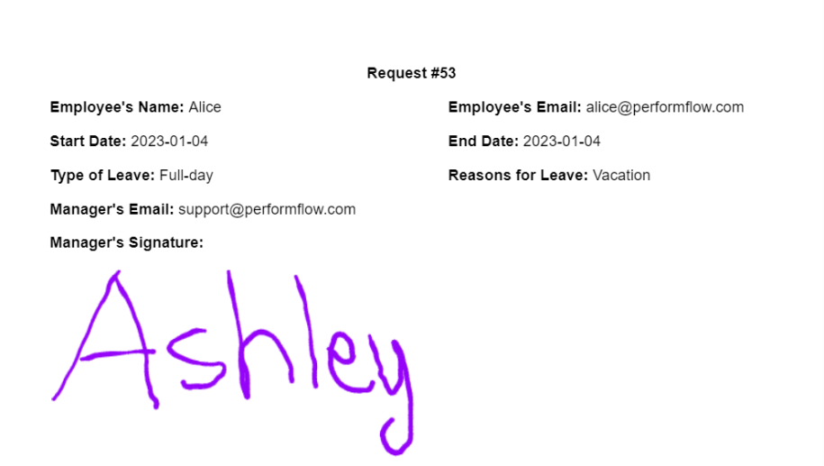 Sign a Request - Signature - PerformFlow - Form Approvals & Form ...