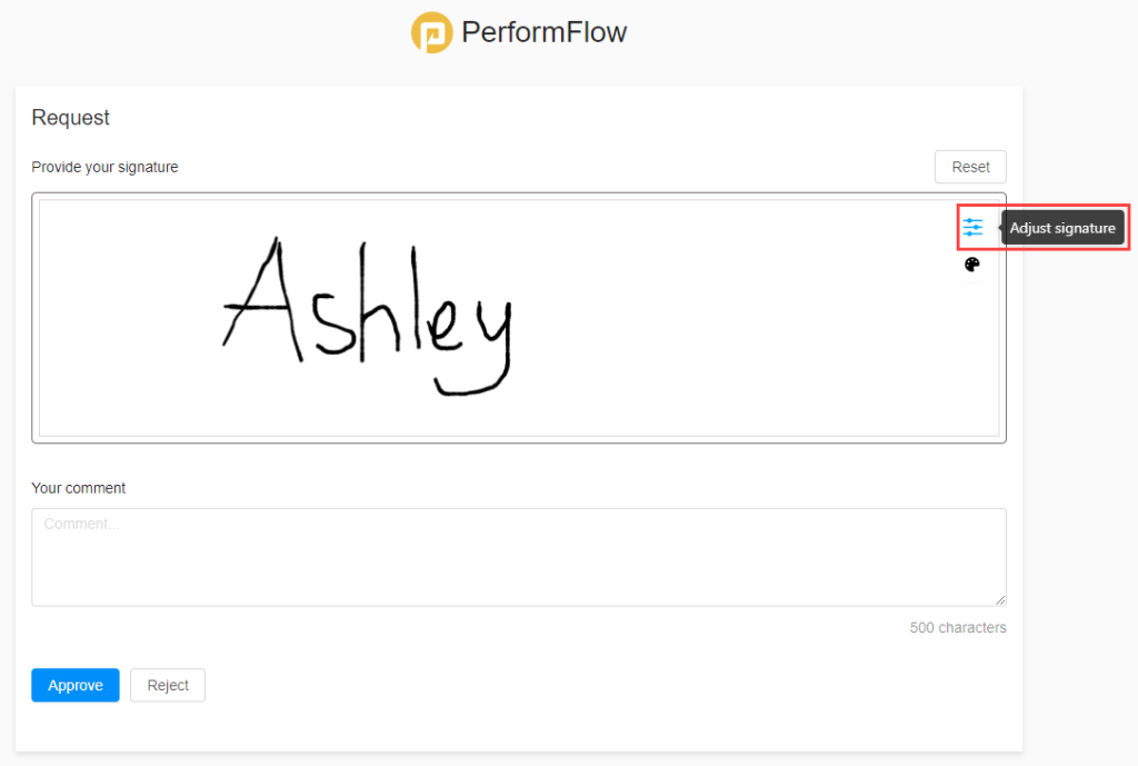 Sign a Request - Signature - PerformFlow - Form Approvals & Form ...
