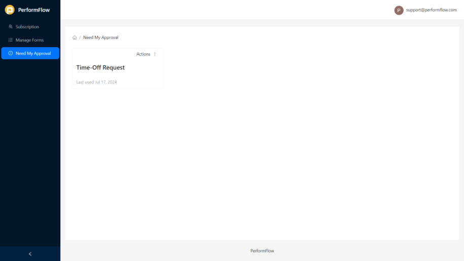 Approve via Dashboard for Recipients - PerformFlow - Form Approvals ...